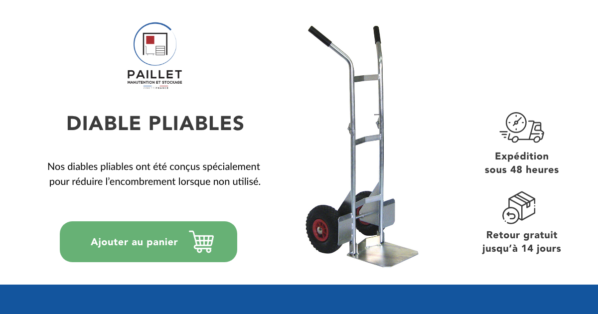 Diable pliable charge légère - Paillet Manutention et Stockage