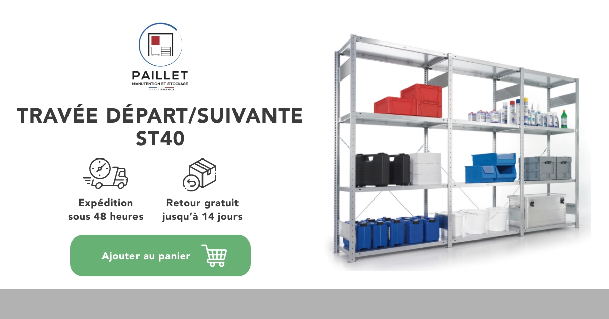 Travée départ ST40 Lg 1300 - Paillet Manutention et Stockage